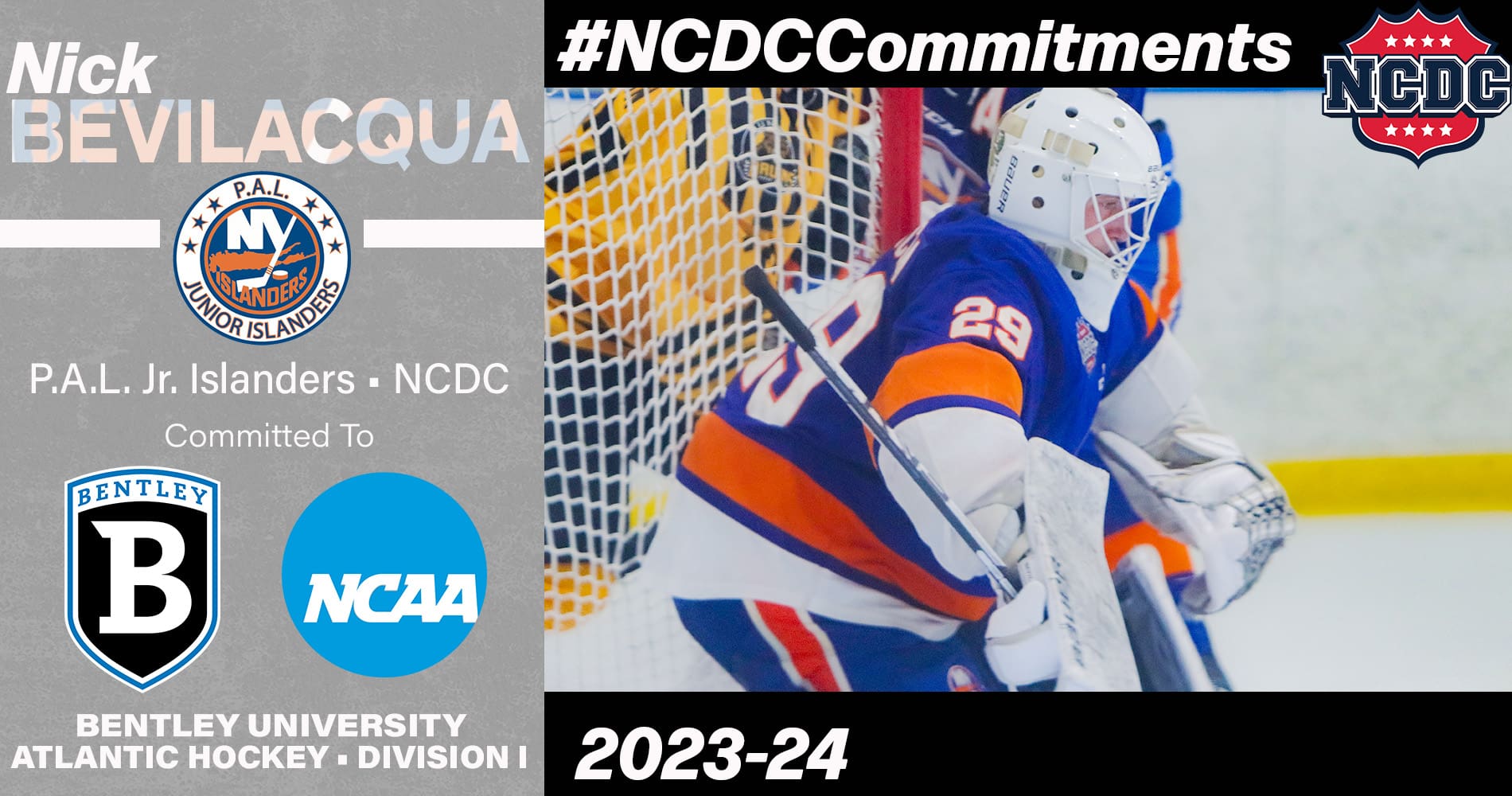 #NCDCCommitments: P.A.L.’s NCDC Record-Setting Goaltender Bevilacqua Commits To Bentley ...