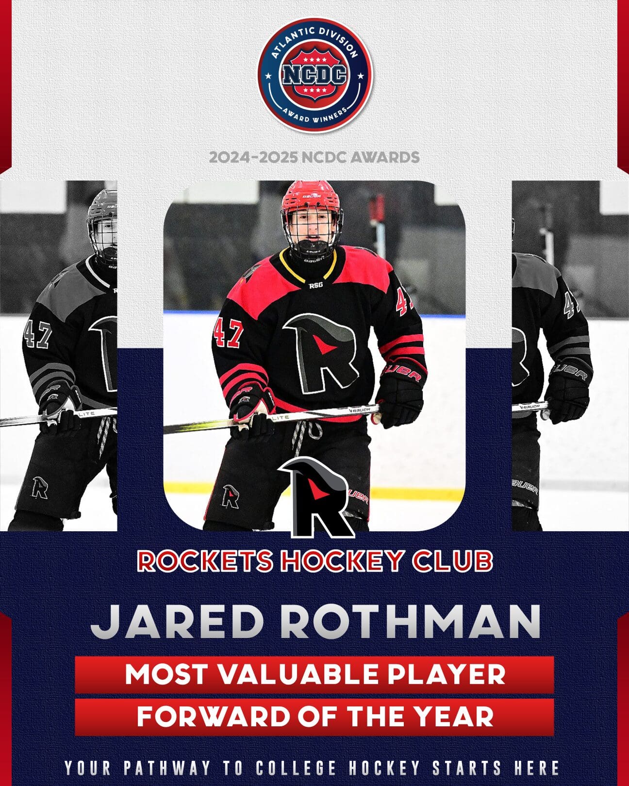 NCDC 2024-25 Awards: Rockets Hockey Club's Rothman Named Atlantic ...